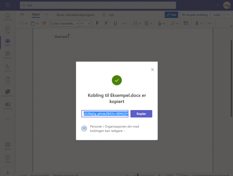 Hvordan dele dokumenter i Teams | UNIC Nettverk AS