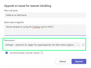 Delte kanaler i Teams - hva er det, og hvordan opprette en? | UNIC Nettverk AS