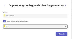 Slik oppretter du personlige og delte planer i Planner | UNIC Nettverk AS