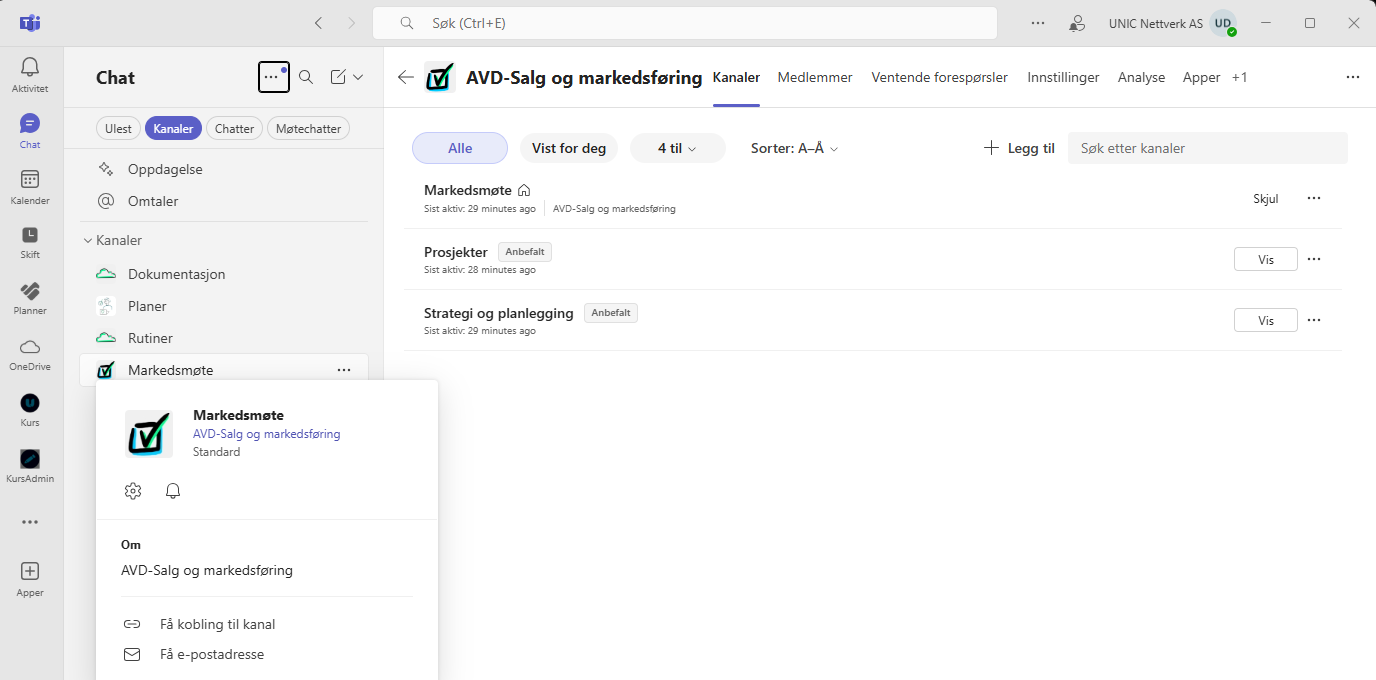 Ny visning av chat og kanaler i Microsoft Teams | UNIC Nettverk AS